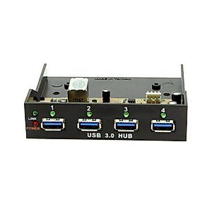 Internal Bay USB 3.0 4-Port VIA USB 3.0 SuperSpeed Chip Hub with LED