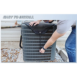 Air Conditioner Cover for Outside Unit, Top Universal AC Mesh Cover for Outside Unit - Protect Your Air Conditioner from Debris and Leaves(Mesh, 36" x 36") Black