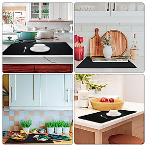 Gartful Silicone Mats for Kitchen Counter, Thicker 0.06", 25 x 17 inches Multipurpose Table Mat, Silicone Pad Desk Work Mat, Nonstick Nonskid Heat-Resistant Pad, Placemat, Black