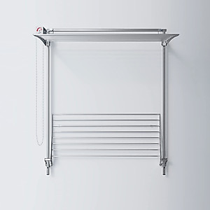 foxydry Wall Plus, Wall Mounted Drying Rack, Wall Clothesline, Laundry Drying Rack Foldable and Suspended Clothesline in Aluminium and Steel