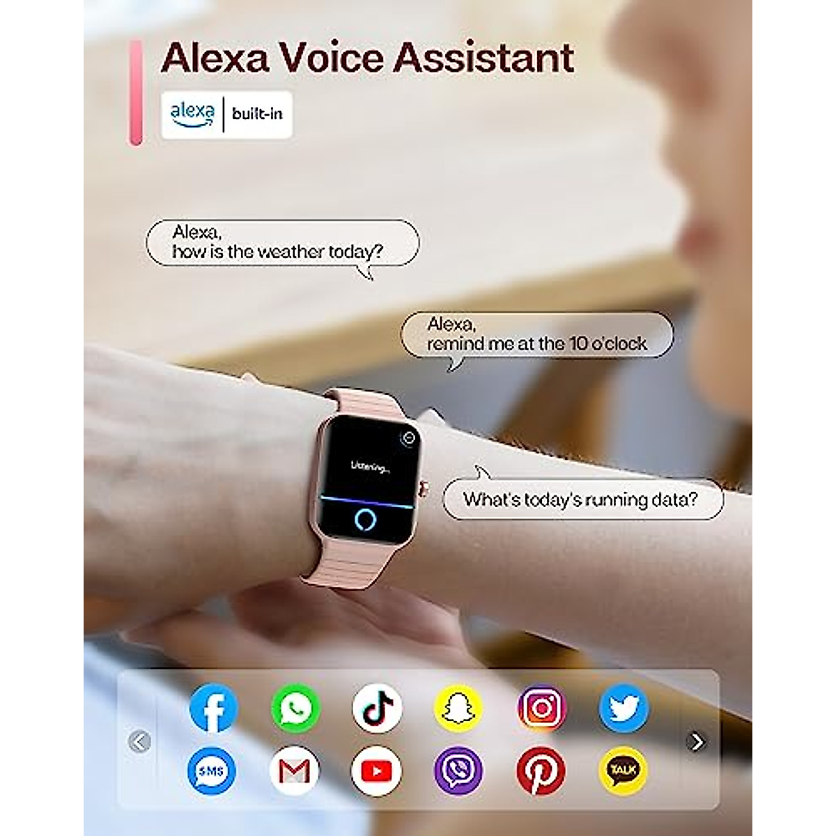 Smart Watches for Women Men(Bluetooth Answer/Make Call), Smart Watch Alexa Built-in, 1.8" Fitness Watch with Heart Rate/SpO2/Sleep Monitor/100 Sports/IP68 Waterproof, Activity Trackers for iOS Android