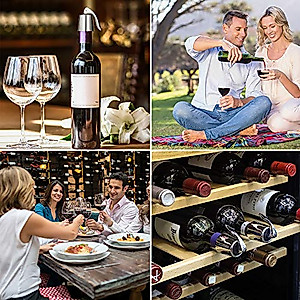 NEWKITCHEN Wine Stoppers Set of 2, Wine Bottle Stopper Stainless Steel, Wine Corks Saver Keep Wine Fresh, Wine Gifts Accessories for Wine Lover