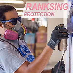RANKSING Respirator Mask with 60921 Filters to Protect Against Dust, Gases, Fumes, Asbestos, Organic Vapors, Chemicals while Painting, Spraying, Sanding, Welding, Construct and Other Work PPE