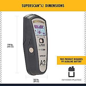 Zircon SuperScan A2 Advanced Stud Finder with 2 Mode Target Control, StudScan and DeepScan Mode