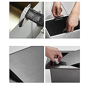 CapriTech Built-in Countertop Trash Bin Lid and Waste Chute Lid - 304 Stainless Steel Balance Flap Cover, Black Trash Grommet Swing Trash Can Lid