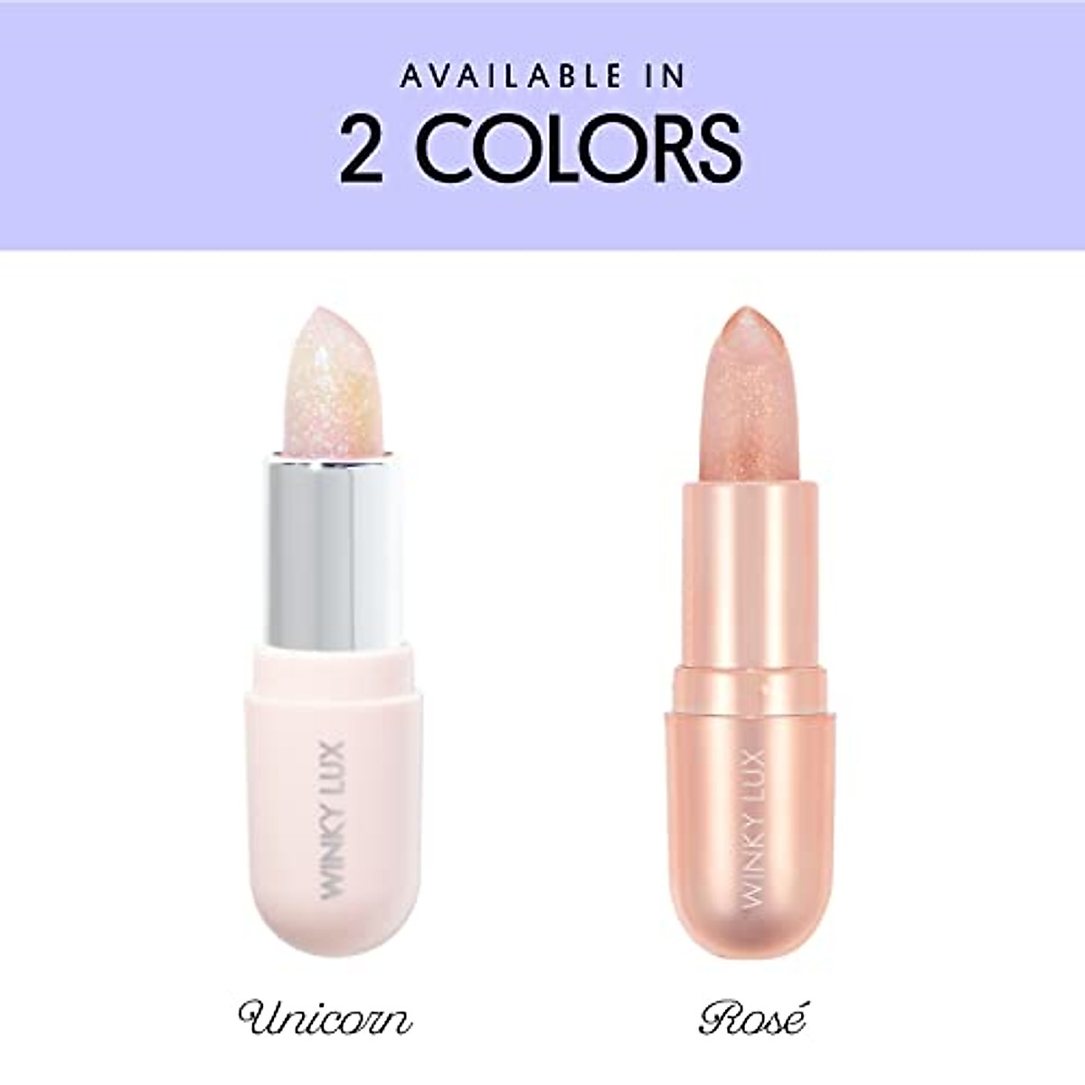 Winky Lux Glimmer Balm, pH Lip Balm, Color Changing Lipstick and Tinted Lip Balm, Vegan Lip Balm, Hydrating Lip Balm, Rose