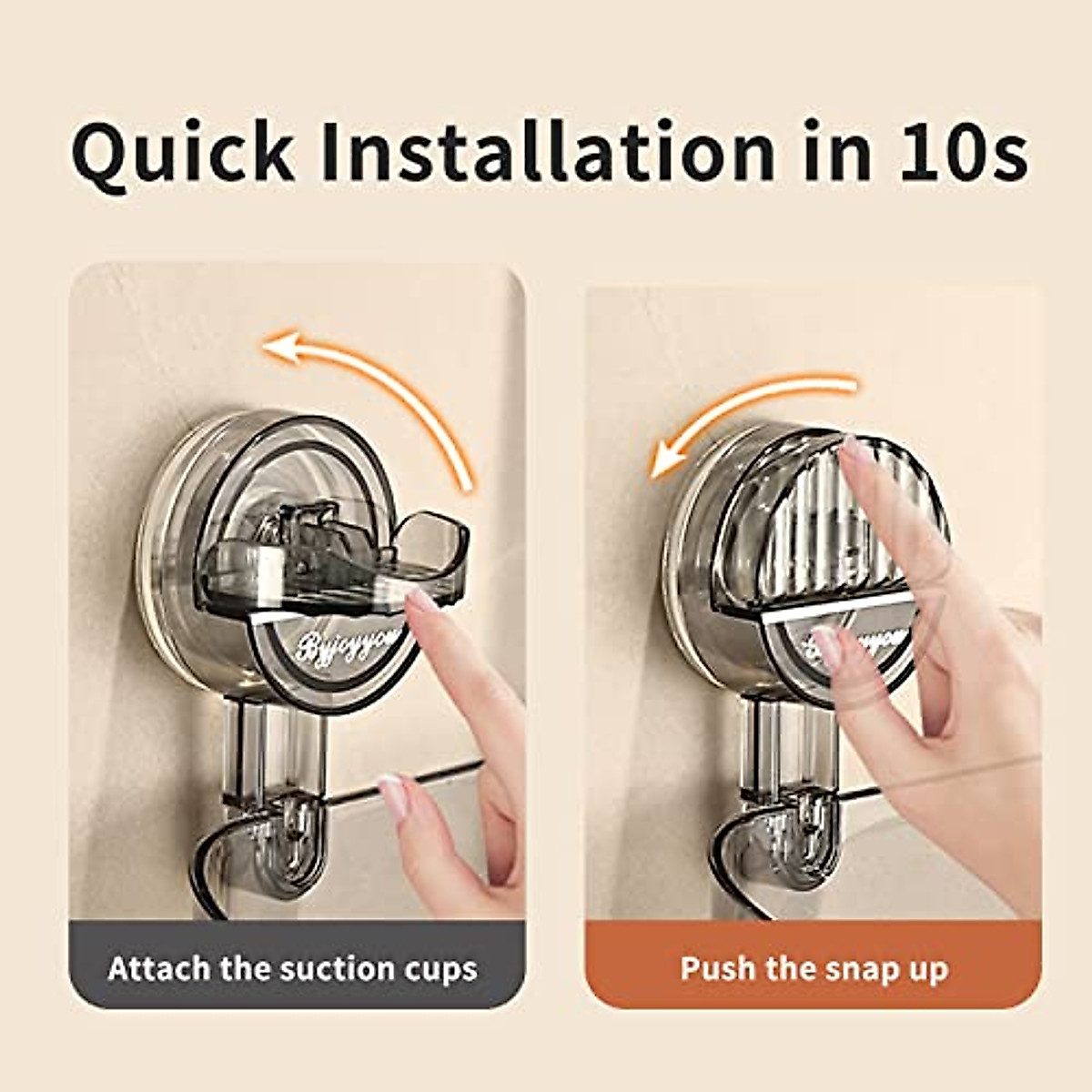 Dobbyby 3-Pack Suction Cups Wall Mounted Makeup Brush Holder Toothbrush Holder Skincare Organizer Shower Caddy Wall Spice Rack Storage Plastic Pet Holder Ideal for Kitchen or Bathroom, Smoke