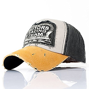 LONGTEN Vintage Baseball Cap Denim Cotton Frayed Edge Sunhat Adjustable Unisex