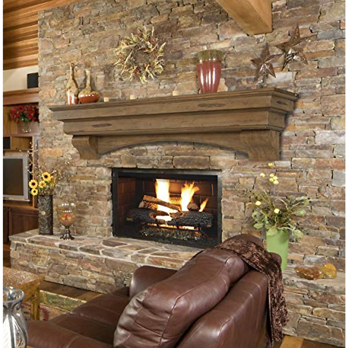 Pearl Mantels 497-60-10 Celeste Mantel Shelf, 60-Inch, Dune Finish