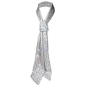 HI-party Small scarf with fashionable sequins for decoration (Laser white)