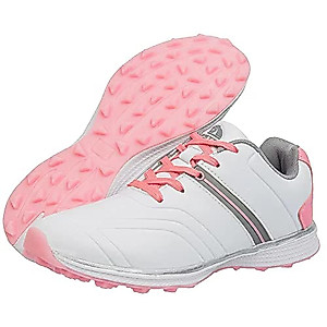 Womens Breathable Waterproof Golf Shoes Spikless Casual Comfortable Trainer Golf Sport Sneakers Professional Lightweight Pink/Blue Outdoor Sneaker (Pink, adult, women, numeric_8, numeric, us_footwear_size_system, medium)