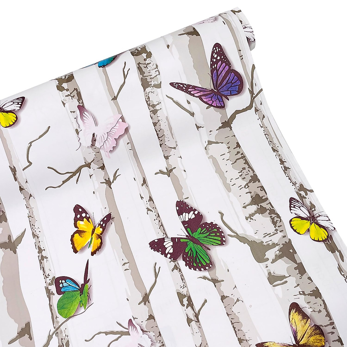 Yifely Colorful Butterfly Furniture Paper Decorative Vinyl Self Adhesive Shelf Drawer Liner 17x118 Inch