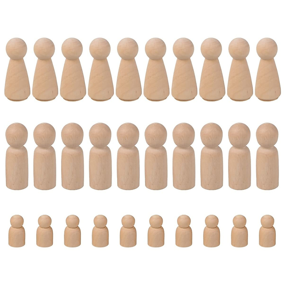 Gadpiparty Unfinished Natural Wooden Peg Dolls Peg People, Doll Bodies, Wooden Figures, Decorative Peg Doll People for DIY Graffiti Painting Handicrafts Wooden Peg Games