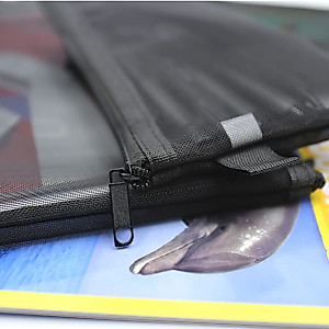 WOLUNSI Zipper Pouch A4 A5 A6 Size Mesh Zipper Bags Clear Zipper Pouch Small Organizer Bag Zipper Folder Bag Cosmetic Bags Travel Storage Bags