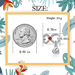 MZC Jewelry Mother and Daughter Infinity Heart Charm for Pandora Bracelets I Love You Red Crystal Bead