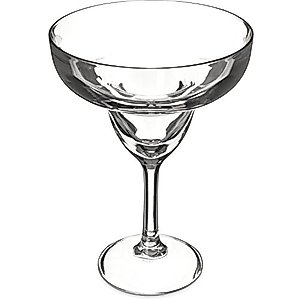 Carlisle FoodService Products Alibi Margarita Glass for Restaurants, Catering, Kitchens, Plastic, 16 Ounces, Clear