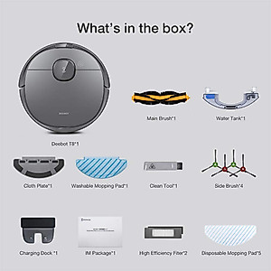 Ecovacs Deebot T8 Robot Vacuum and Mop Cleaner, Precise Laser Navigation, Multi-floor Mapping, Intelligent Object Avoidance, Full-customize clean, No-go and No-mop Zones, Auto-empty Station Compatible