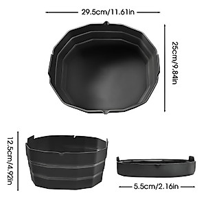 Slow Cooker Liners Compatible for Crock Pot 4-5 QT, Reusable Silicone Divider Insert, Leakproof & Dishwasher Safe, BPA Free, 3 PCS Bundle, Black