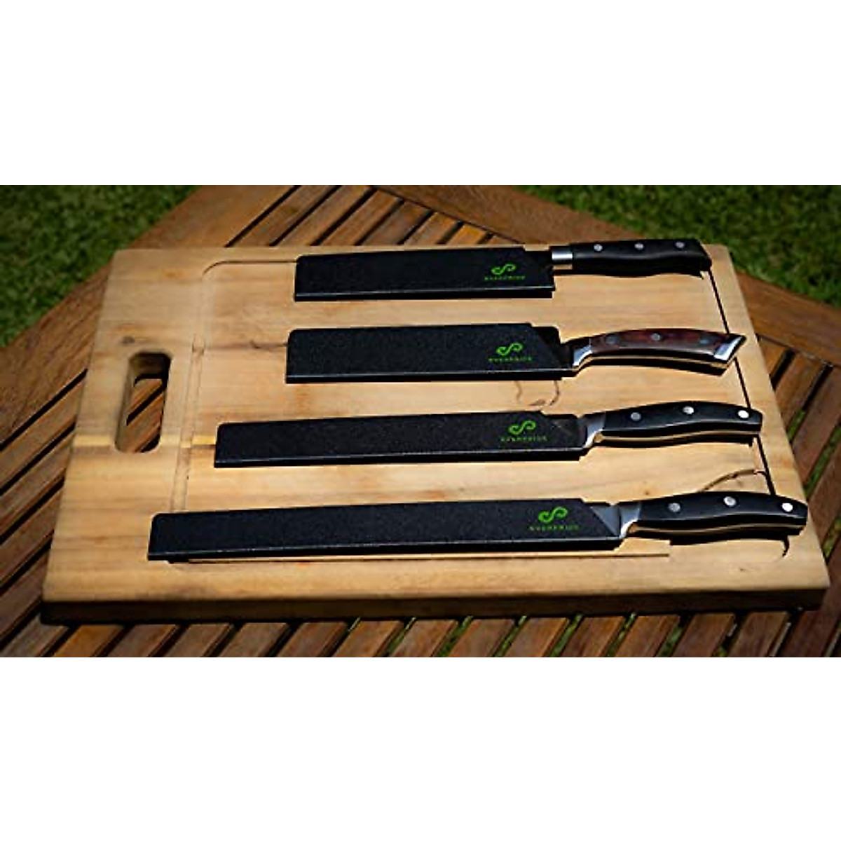 EVERPRIDE Chef Knife Sheath Set (4-Piece Set) Universal Blade Edge Cover Guards for Chef’s and Kitchen Knives – Durable, BPA-Free, Felt Lined, Sturdy ABS Plastic – Knives Not Included