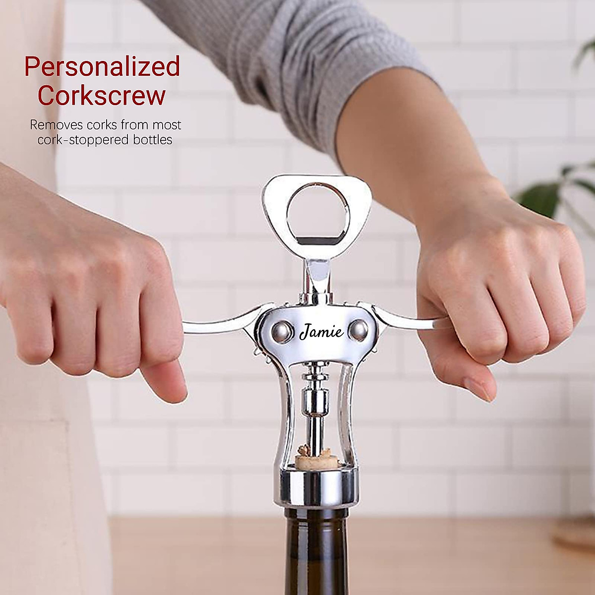 AIPNIS Personalise Wing Corkscrew,Multifunctional Wine Beer Bottle Opener,Custom Gift Corkscrew Suitable for Kitchen Castle Restaurant Bar,Wine Cork and Beer Cap Remover