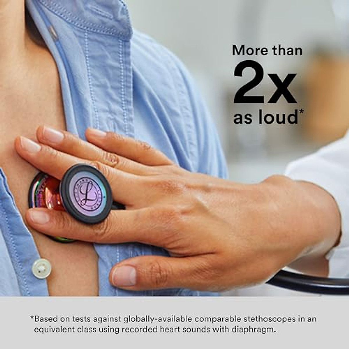 3M Littmann Cardiology IV Diagnostic Stethoscope, 6151, More Than 2X as Loud*, Weighs Less**, Stainless Steel Chestpiece, 22" (Shorter Length) Black Tube