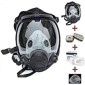 15in 1 Reusable Full Face Respirator Widely Used in Paint Sprayer, Chemical,Woodworking,Dust Protector
