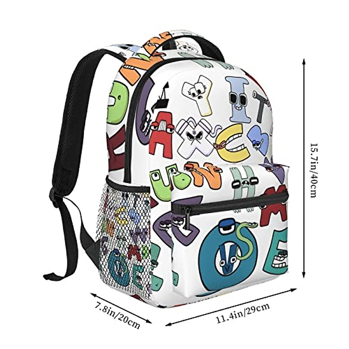 Alphabet Lore Backpacks for Boys Girls Teens Book Bag Travel Hiking Camping Work Bags