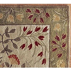 Restoration and Renovation Handmade Floral Adeline Beige/Blue Tulips Traditional Crafted Wool Area Rug for Living Room Bedroom and Kitchen (10X8 FT, Multi)