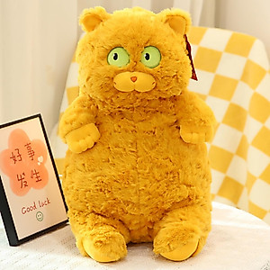 XIZHI 15.7" Cute Cat Plush Pillow Toy Stuffed Animals Cat Plushie Soft Doll Pillows for Boys Girls Christmas Birthday Gift and Bedroom Decoration (Yellow)