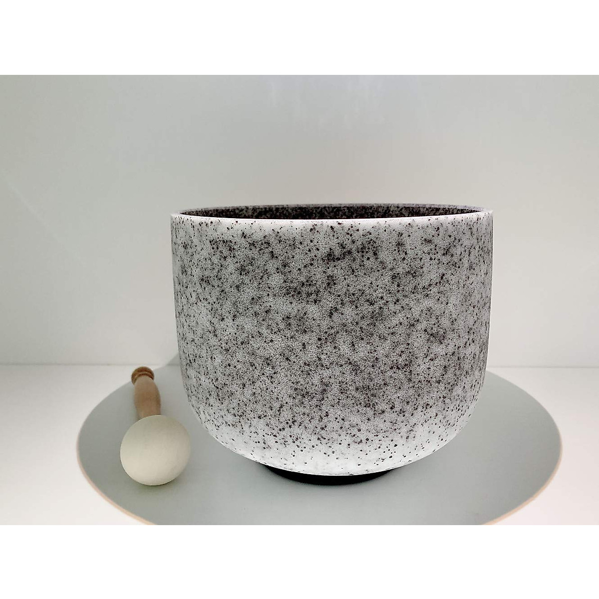 Obsidian Gemstone Fusion Crystal Singing Bowl A Third Eye Chakra 8 inch with Free Rubber Mallet or Suede striker and O ring