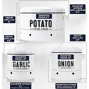 Granrosi Potato Storage For Pantry, Canister Sets for the Kitchen Counter, Onion Storage Containers, Garlic Keeper For Counter, Potato and Onion Storage Bin, Onion Keeper, Potato Bin, Potatoes Storage