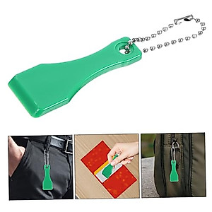 Sewroro 10pcs Scratch-Offs Label Remover Tool Label Stickers Scratch Tickets Plastic Scraper Tools Keychain Scratcher Thumb Keyring Scratcher Plastic Ticket Scratcher Abs Green