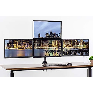 VIVO Steel Quad LED LCD Computer Monitor Heavy Duty Desk Mount, 3 Plus 1 Fully Adjustable Stand, Holds 4 Screens up to 32 inches, STAND-V104A