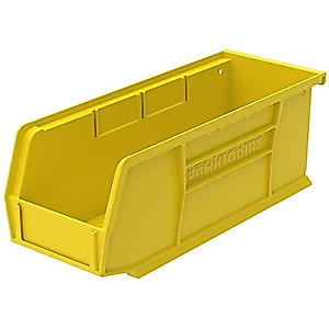 Akro-Mils 30224 AkroBins Plastic Hanging Stackable Storage Organizer Bin, 11-Inch x 4-Inch x 4-Inch, Yellow, 12-Pack