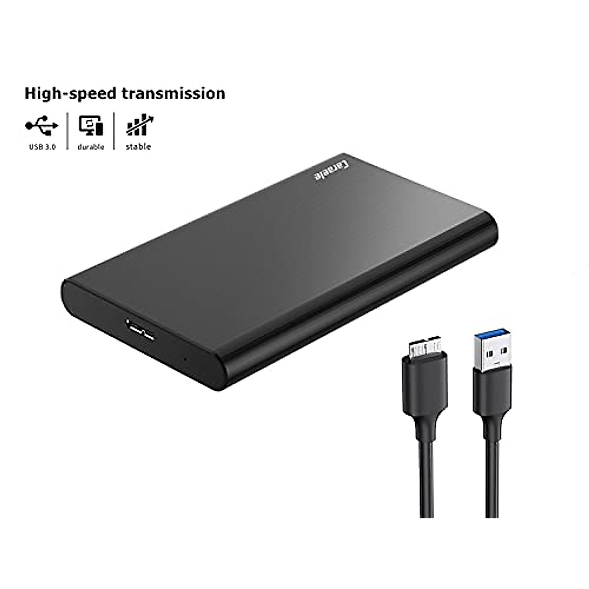 Caraele 750GB Ultra Slim Portable External Hard Drive USB3.0 HDD Storage Compatible for PC, Desktop, Laptop, MacBook, Chromebook, Xbox One, Xbox 360, PS4 (Black)