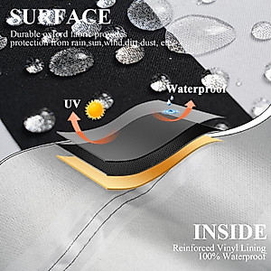 Hptmus Patio Furniture Covers - Patio Sofa Covers Loveseat Outdoor Furniture Cover Waterproof Heavy Duty Outdoor Patio Furniture Covers Patio Couch Cover, 66"W x 34"D x 38"H/Black&White Stripe