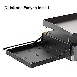 Outdoor BBQ Grill Side Shelf for Blackstone 17/ 22/ 28 Inch, Propane Grill Side Shelf, Table Grill Side Shelf Blackstone Accessories Griddle Caddy, Outdoor BBQ Table Shelf to Store Inside Barbecue Grill