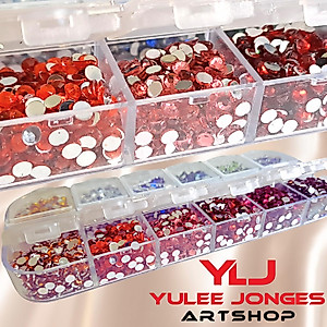 Generic YLJ Crystal and AB Diamond Painting Drills: 9600PCS of Brilliant Rhinestone Diamonds, Organized in 2 12-Grid Container with 12 DMC Colors, Small, YLJ-400-AB-CR