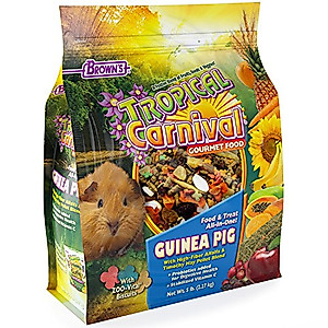 F.M. Brown's Tropical Carnival Gourmet Guinea Pig Food with Alfalfa and Timothy Hay Pellets - Vitamin-Nutrient Fortified Daily Diet - 5lb