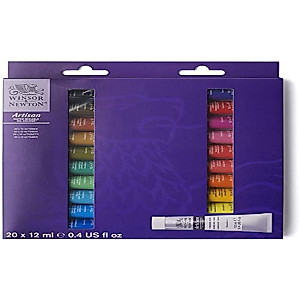 Winsor & Newton Artisan Water Mixable Oil Color Paint, 0.4-oz (12xml) Tubes, Set of 20