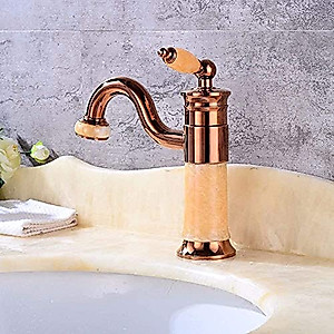 WHLMYH Sink Tap，Kitchen Bathroom Sink Tap，Bathroom Kitchen Leak Proof Faucet,Save Now Water,Ceramic Single Hole Valve Single Handle Bath