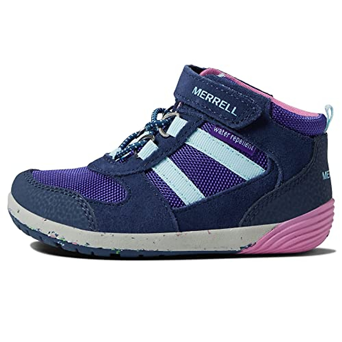 Merrell Bare Steps Ridge JR Ankle Boot, Navy/Pink, 6 US Unisex Little Kid