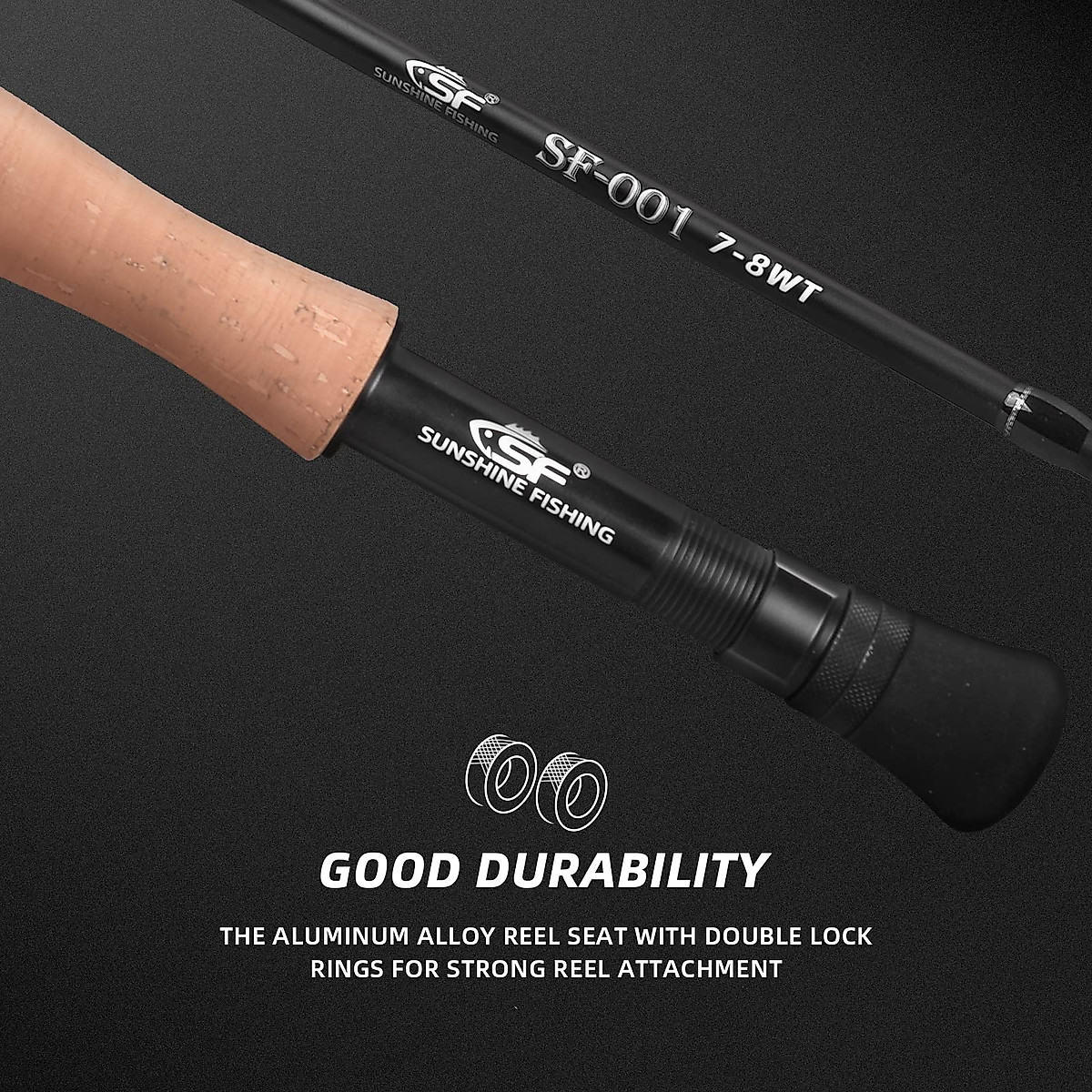 SF Fly Fishing Rod 4 Piece 7 or 8 Weight 9FT Matt Black Fly Rod IM7 Carbon Fiber for Starter Bass Pike Carp
