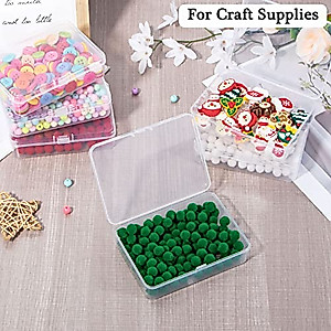 Ganydet 6 Packs Small Plastic Box, Rectangular Plastic Boxes with Lid, Small Plastic Storage Boxes, Clear Small Plastic Containers for Bead, Craft and Jewelry, 4.4'' × 3.2'' × 1.1''