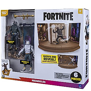 FORTNITE Meowscles Agent’s Room Featured Playset with Two 4-inch Articulated Figures Plus Weapons and Accessories