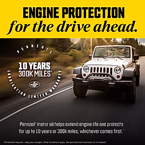 Pennzoil High Mileage 5W-30 Motor Oil, 5 Quart