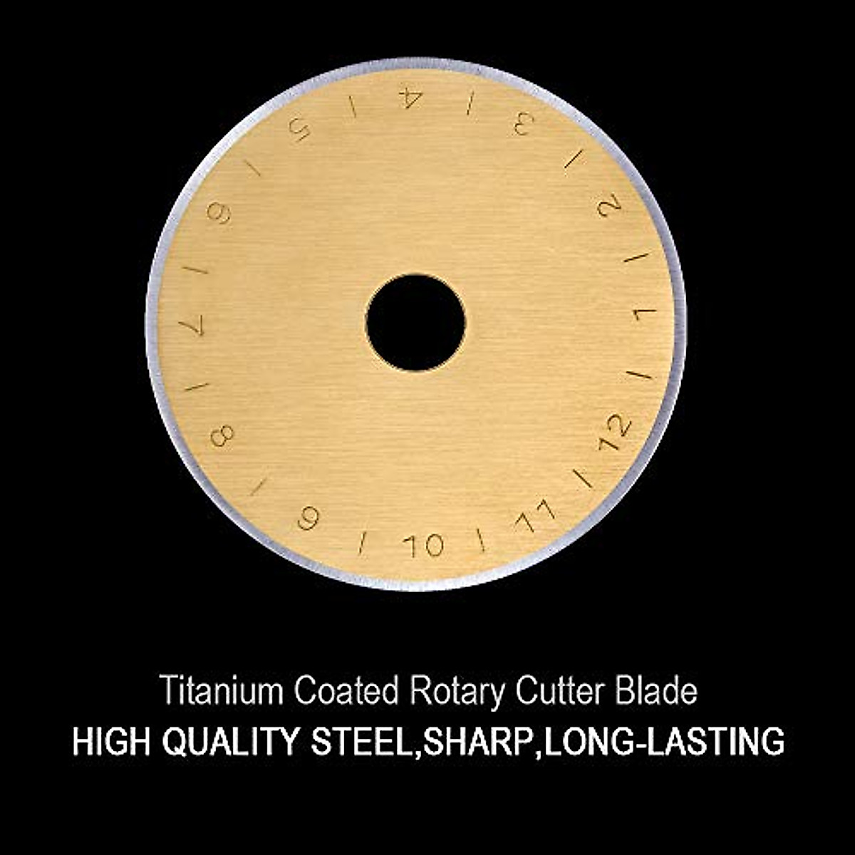HEADLEY TOOLS Titanium Coated 45mm Rotary Cutter Blades 15 Pack Fits Olfa, Fiskars, Replacement Rotary Blade for Arts Crafts Quilting Scrapbooking Sewing, Sharp and Durable