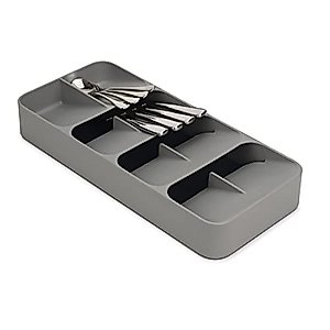 Joseph Joseph DrawerStore Compact Cutlery Organizer Kitchen Drawer Tray, Large, Gray