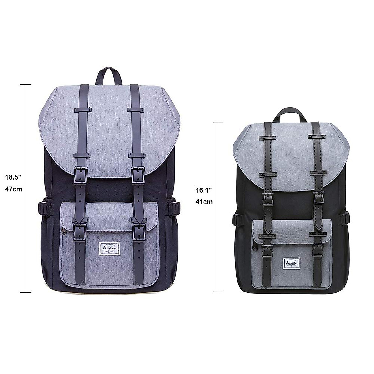 KAUKKO Laptop Outdoor Backpack, Traveling Rucksack Fits 15.6 Inch Laptop(5-7-Black Grey)