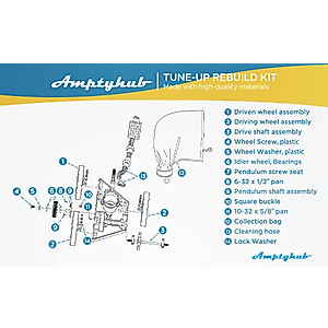 Amptyhub Pool Cleaner Rebuild kit Replacement for Zodiac Polaris Black Max 280 Pool Cleaner
